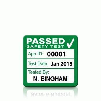 Personalised PASS PAT Test Labels - SMALL 500